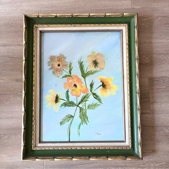 Art | 1985 Dorothy Huff Original Signed Poppies Framed Oil Painting 3 X ...